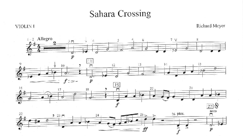 Sahara Crossing - Parts for Violin, Cello, and Bass - Studocu