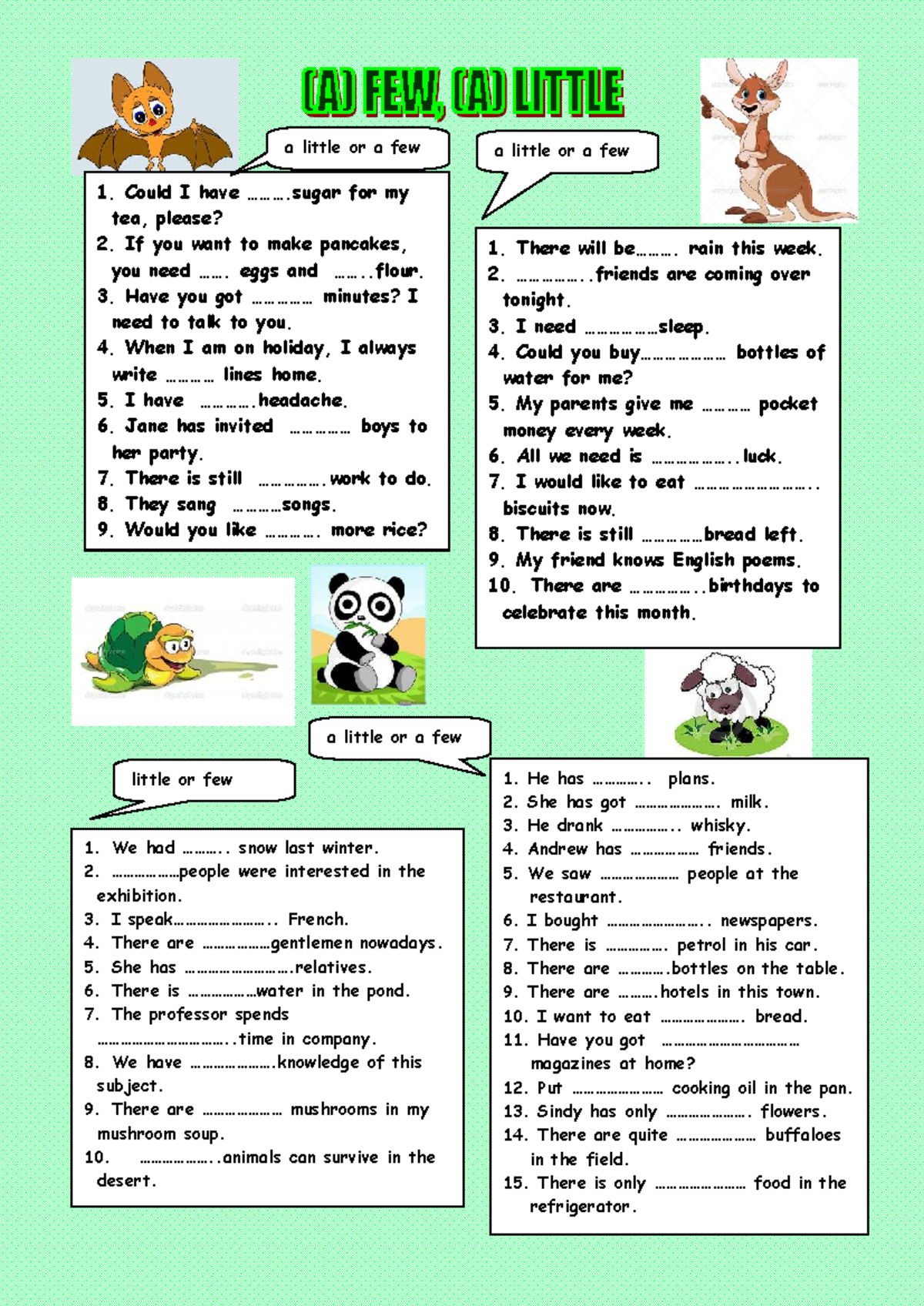 A Few vs. A Little: Usage Guide 62635 - Studocu