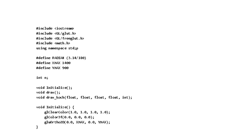 Assignment 7 CG: Koch Curve Implementation in OpenGL - Studocu