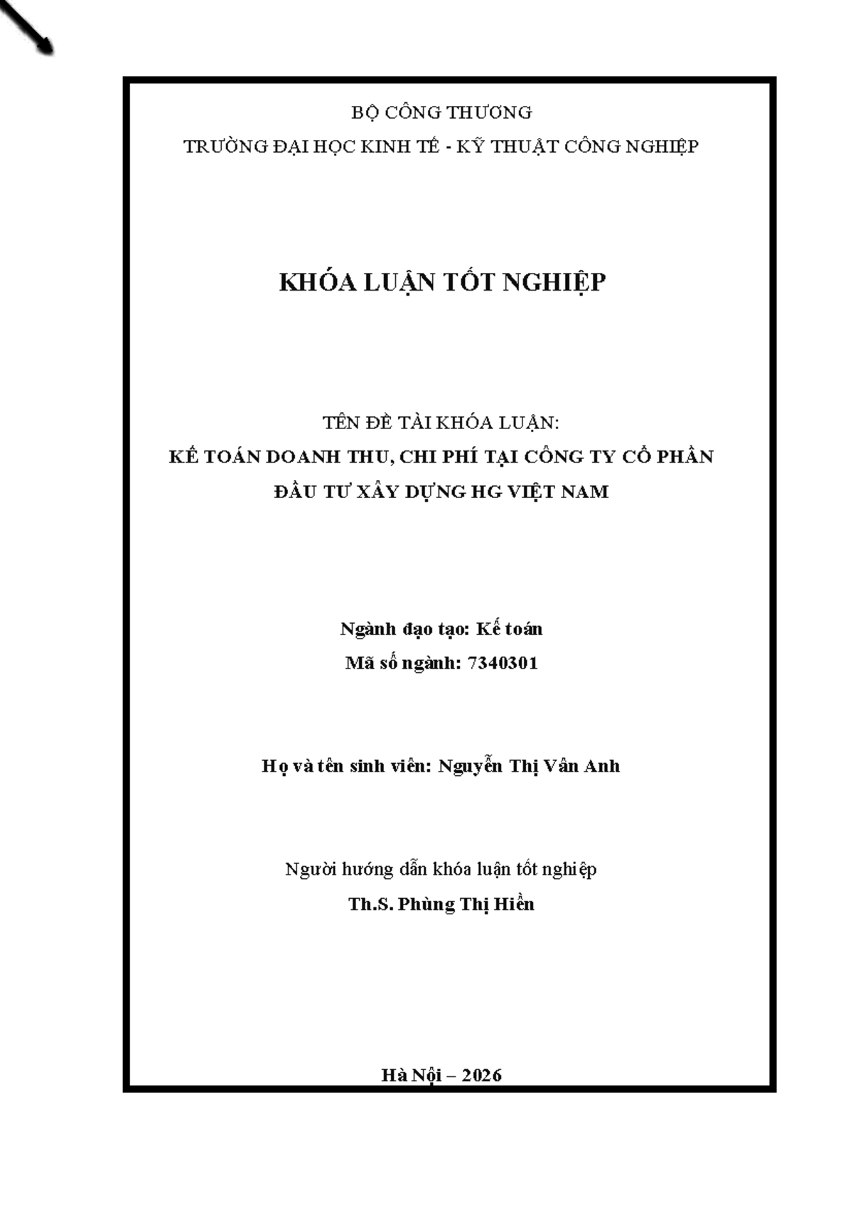 Khóa Luận Tốt Nghiệp: Kế Toán Doanh Thu, Chi Phí Tại Cty Cổ Phần Đầu Tư ...