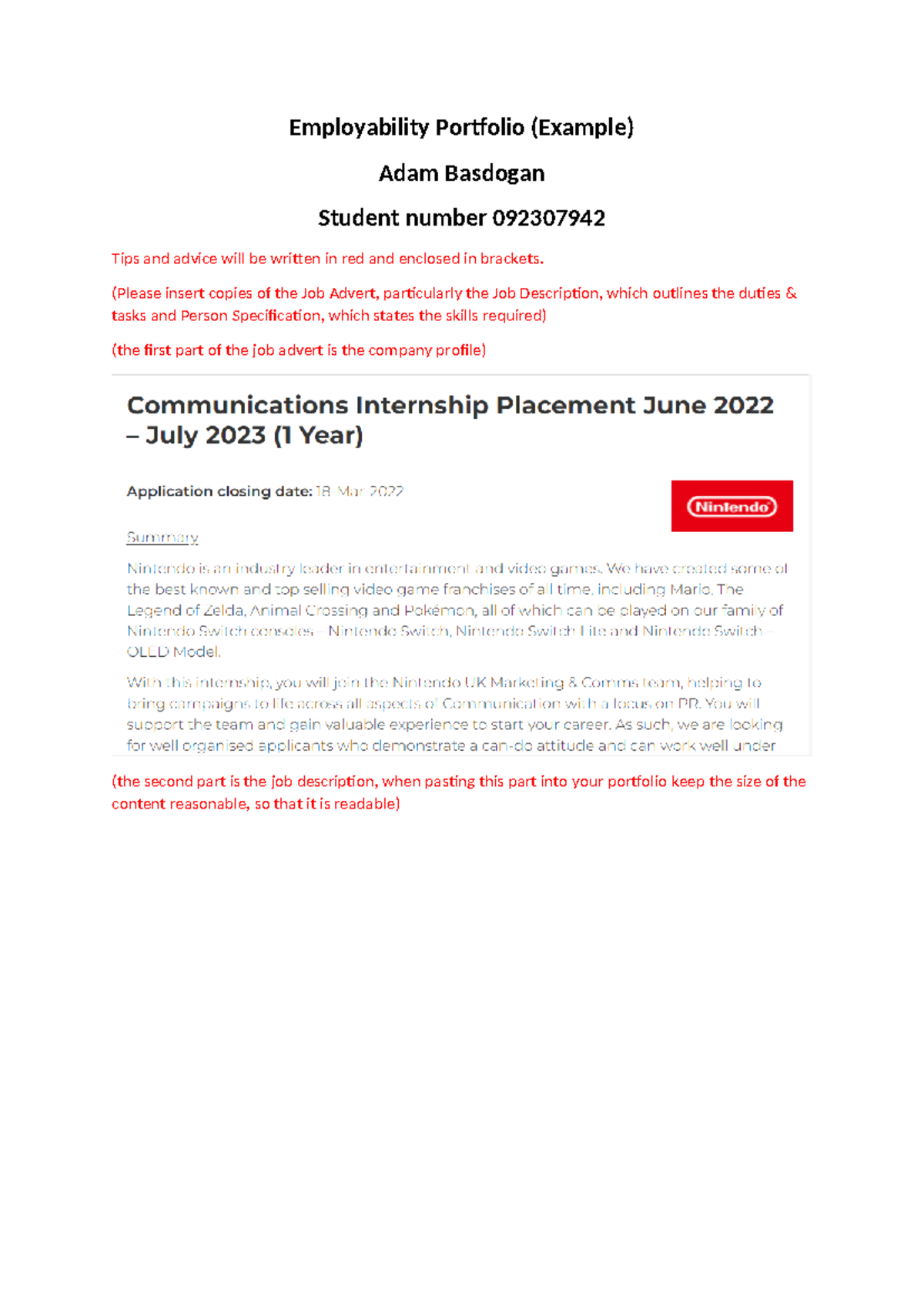 Employability Portfolio Example 2022 - Tips for Job Applications - Studocu