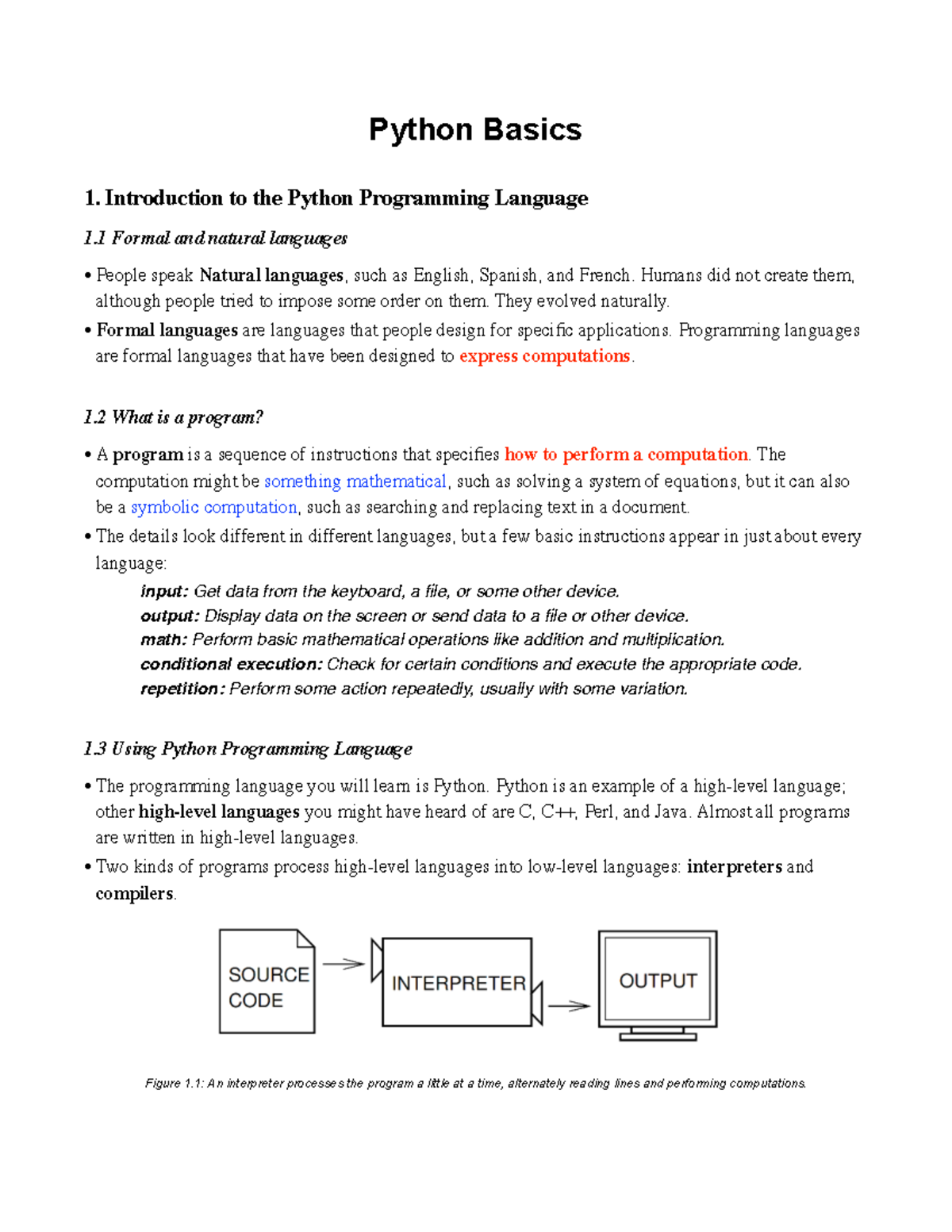 Lab1 Handout: Introduction to Python Programming Basics - Studocu