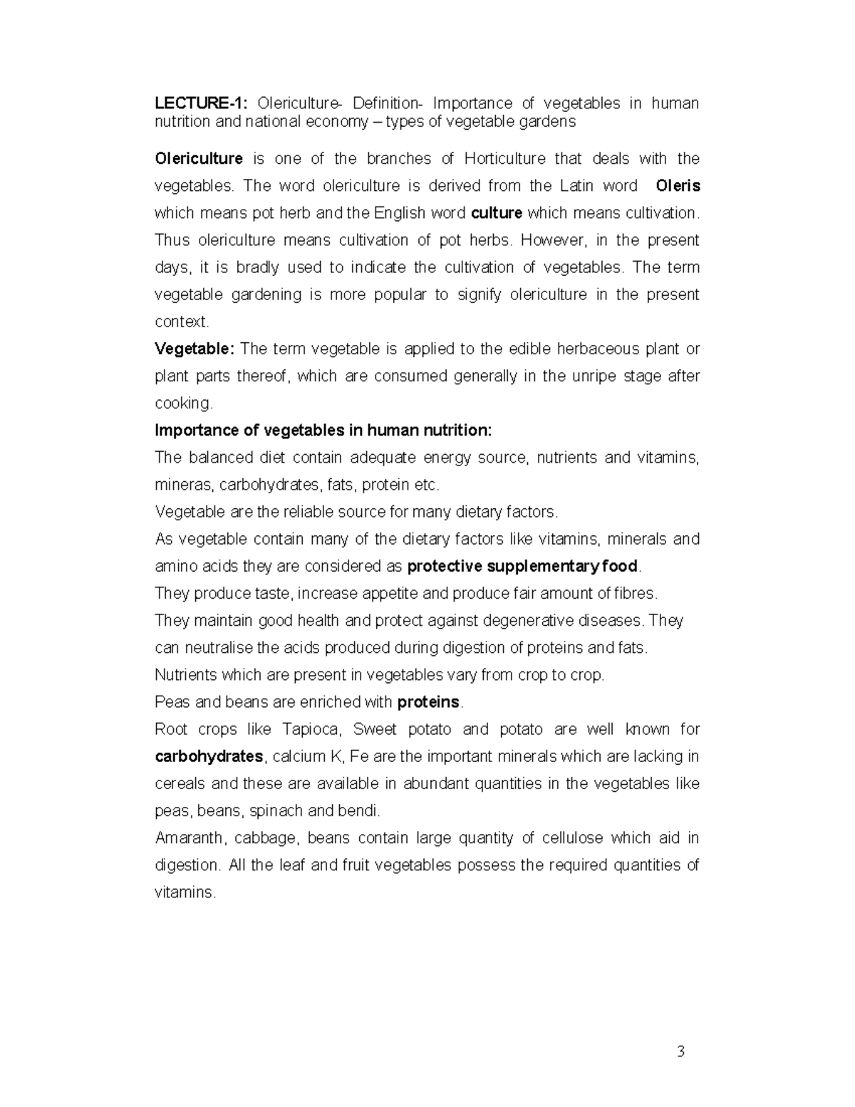 LECTURE-1: Importance & Types of Vegetable Gardens in Olericulture ...