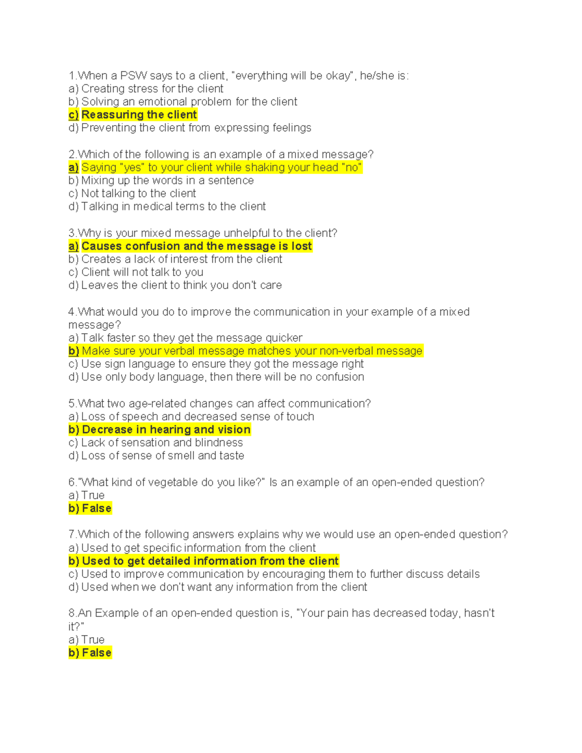 Module 1 PSW Foundation C - Answer Key for Communication Skills - Studocu