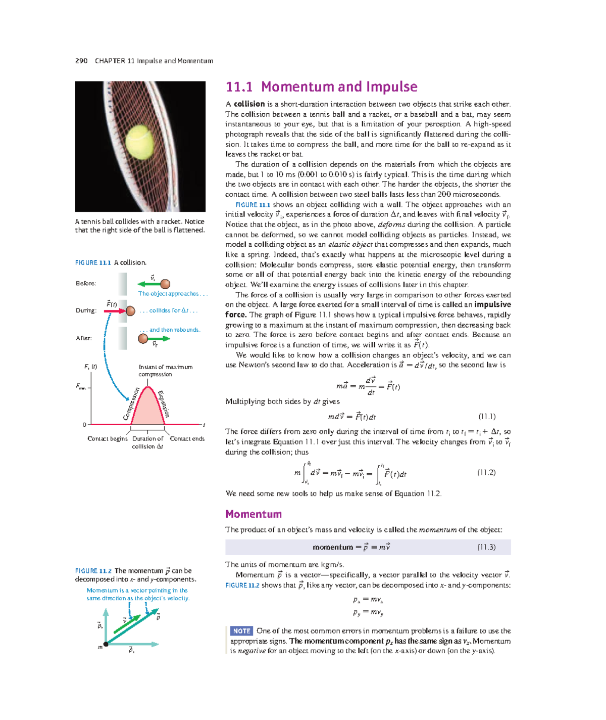 CHAPTER 11: Impulse and Momentum Overview - Studocu