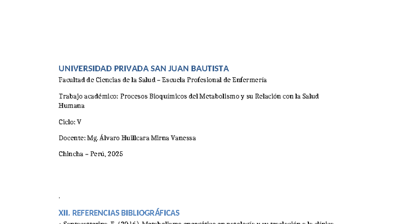 Procesos Bioquimicos Metabolismo - UNIVERSIDAD PRIVADA SAN JUAN ...