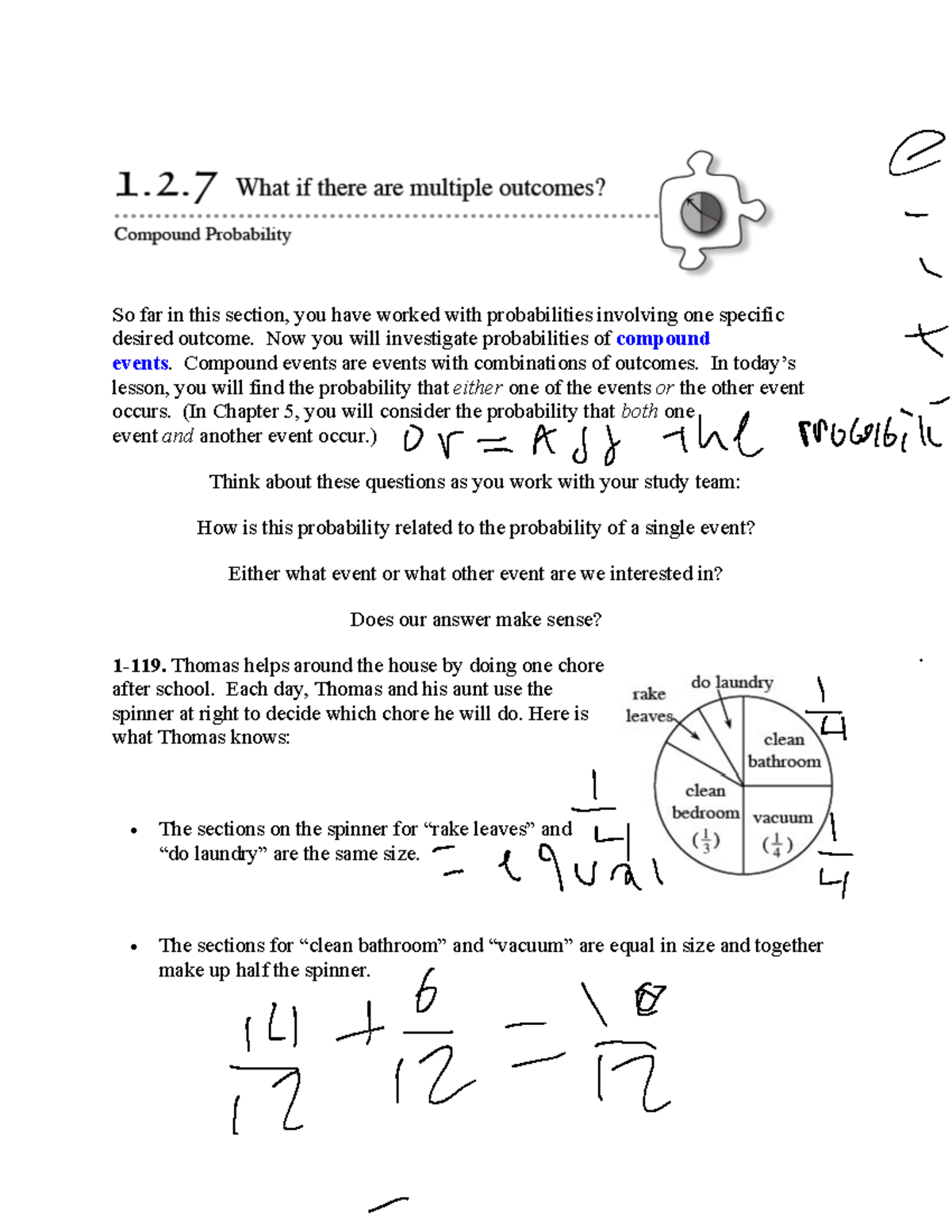 1.2.7 Compound Probability - So far in this section, you have worked ...