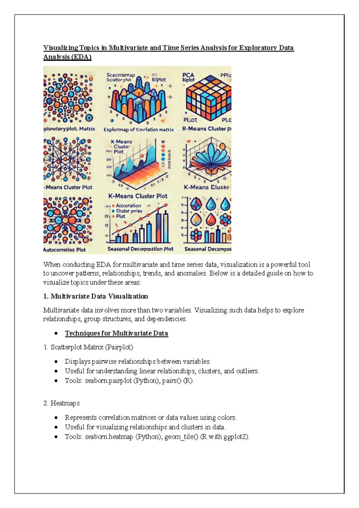 Visualizing Topics in Multivariate and Time Series Analysis for ...
