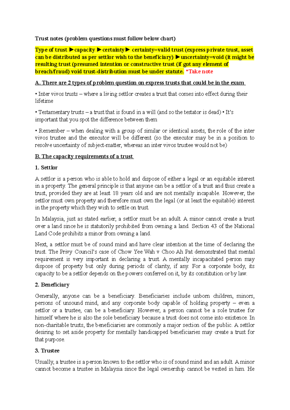 Trust LAW EXAM TIPS: Key Insights for Success in EPT 2023 - Studocu