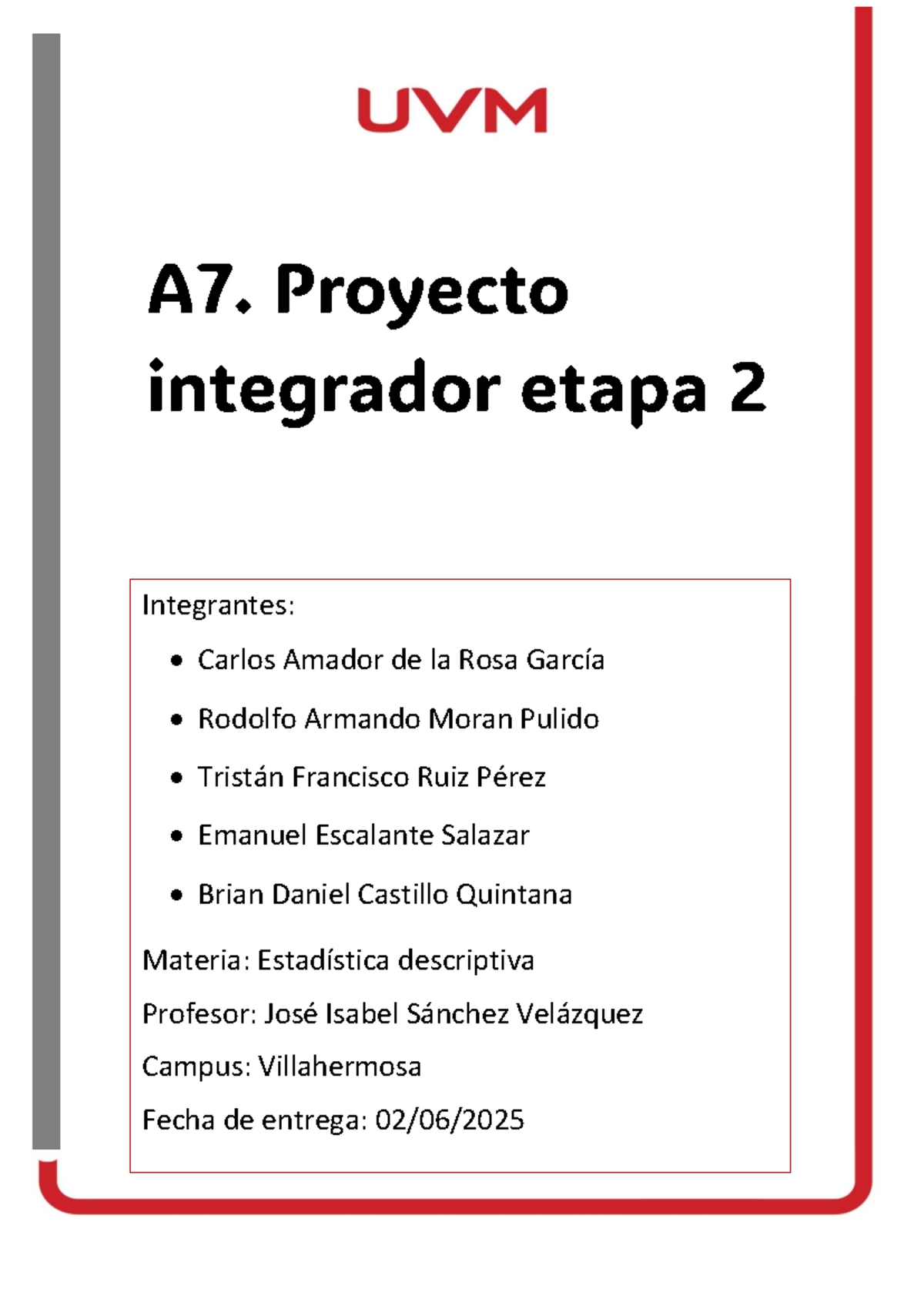 A7. Proyecto Integrador Etapa 2: Análisis de Hábitos de Ocio en Estadística - Studocu