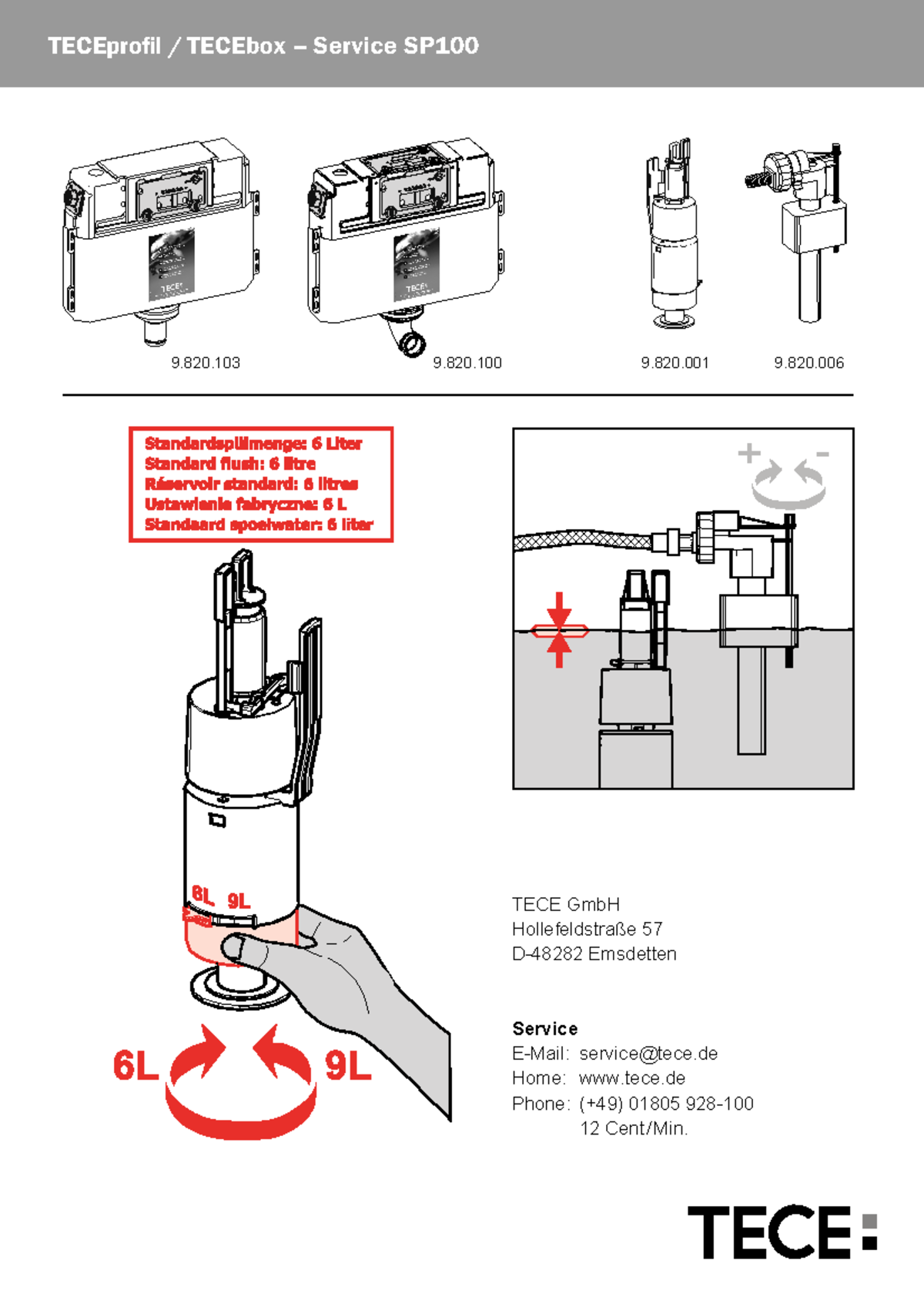 Service instruction TECE cistern with drain valve A1 - historia - 9.820 ...