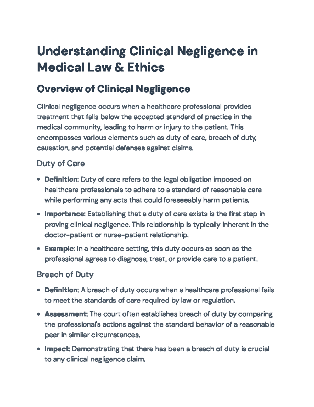 Understanding Clinical Negligence: Key Concepts in Medical Law & Ethics ...