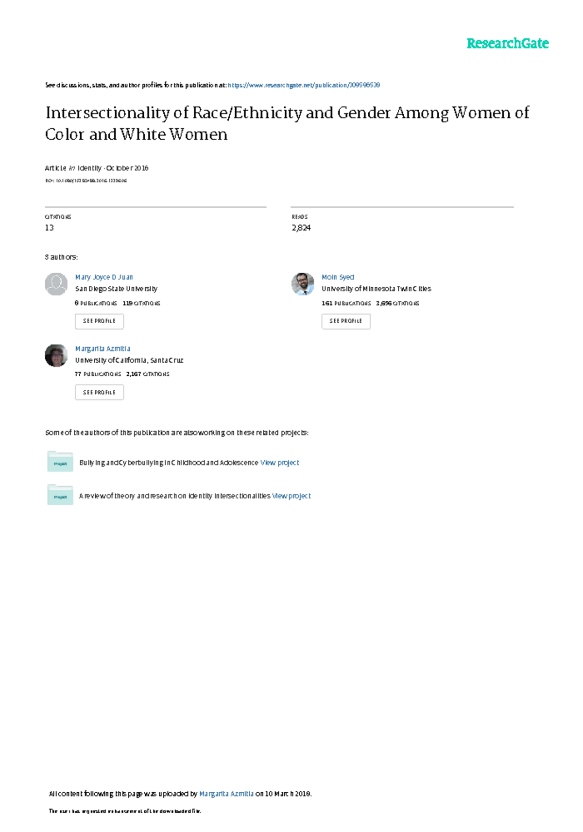 Intersectionality of Race, Ethnicity, and Gender Among Women in ...