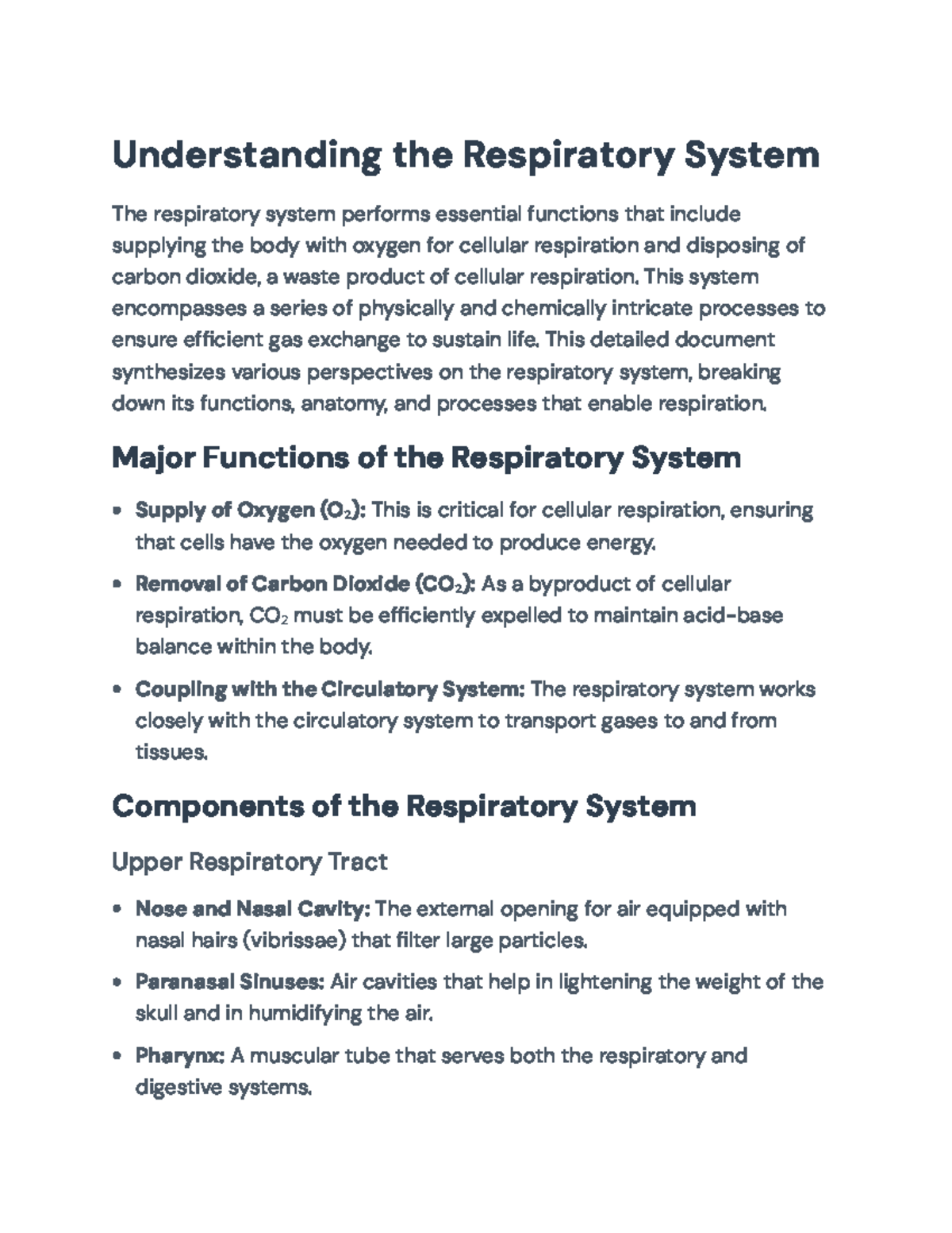 Understanding the Anatomy and Functions of the Respiratory System ...