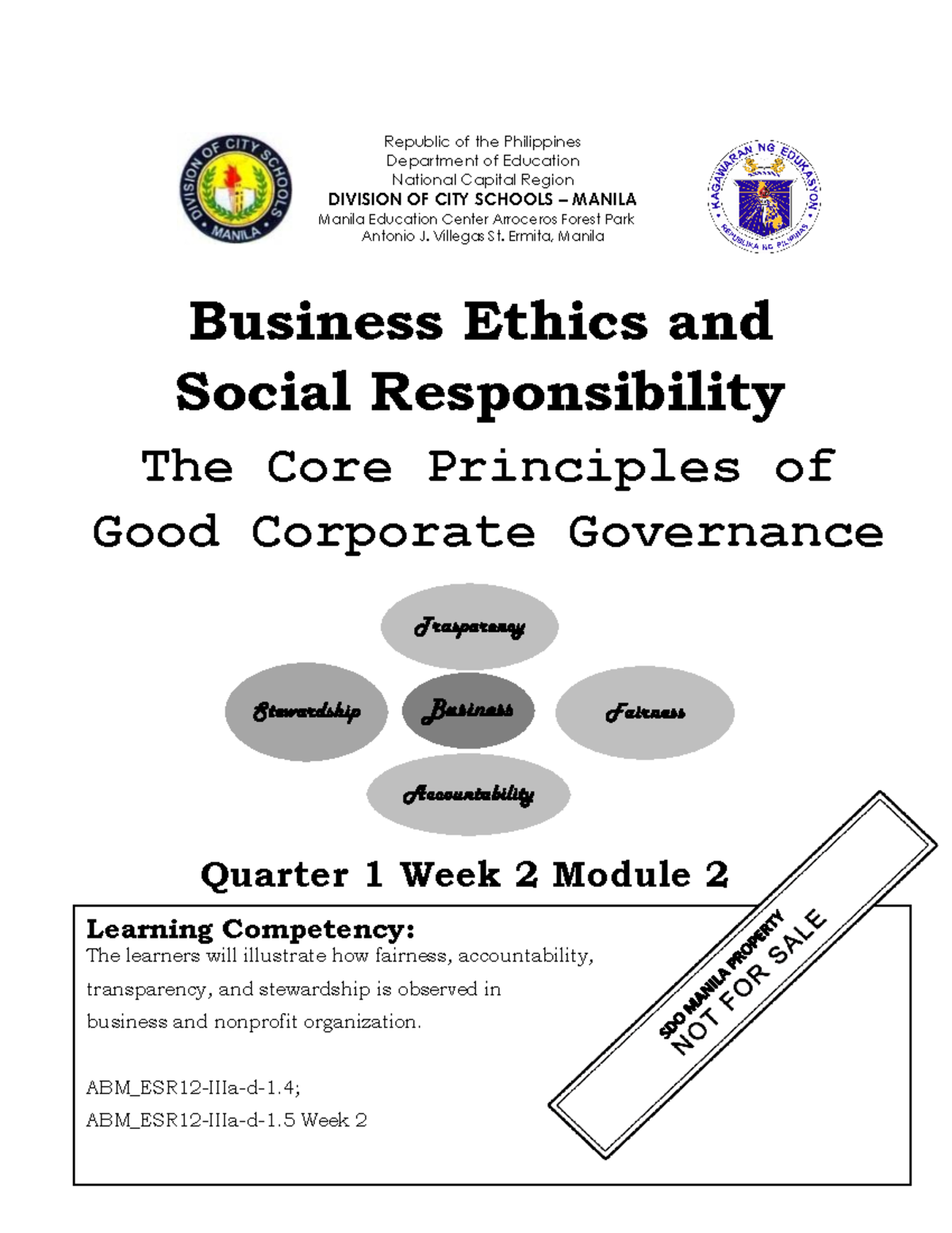 ABM- Business Ethics Social Responsibility 12 Q1 W2 Mod2 - Republic of ...