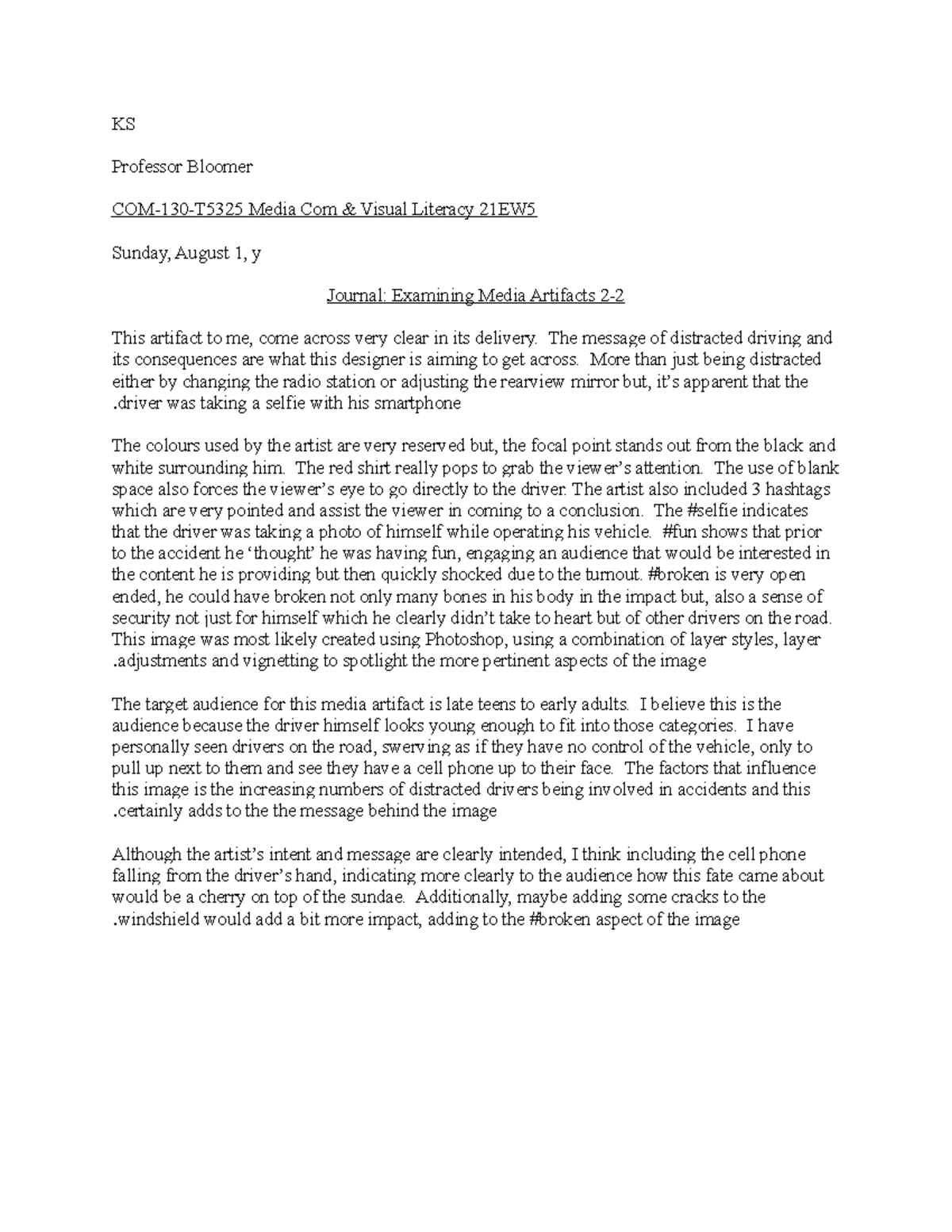 COM-130-T5325 Journal: Analyzing Intentional vs Unintentional Messages ...