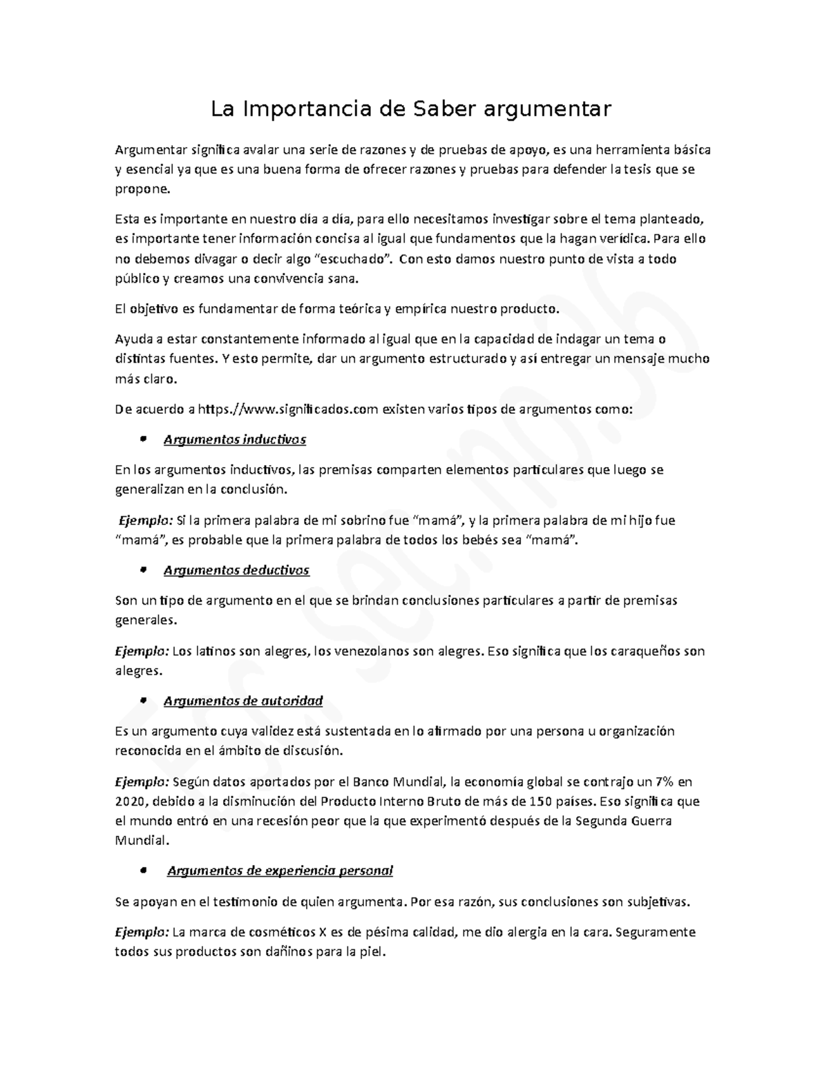 La Importancia de saber argumentar - La Importancia de Saber argumentar ...