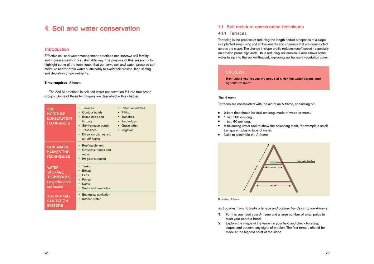 Soil and Water Conservation Techniques: SALM Training Manual (Vi) - Studocu