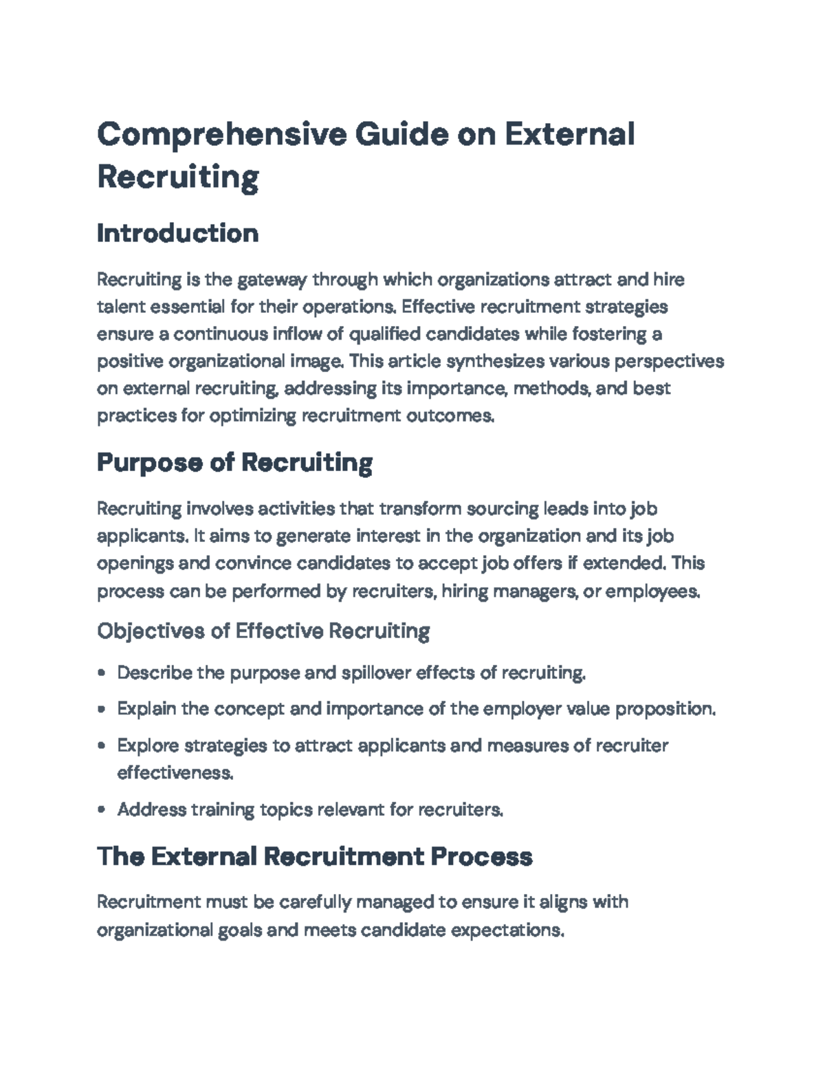 External Recruiting Strategies and Best Practices Overview ...