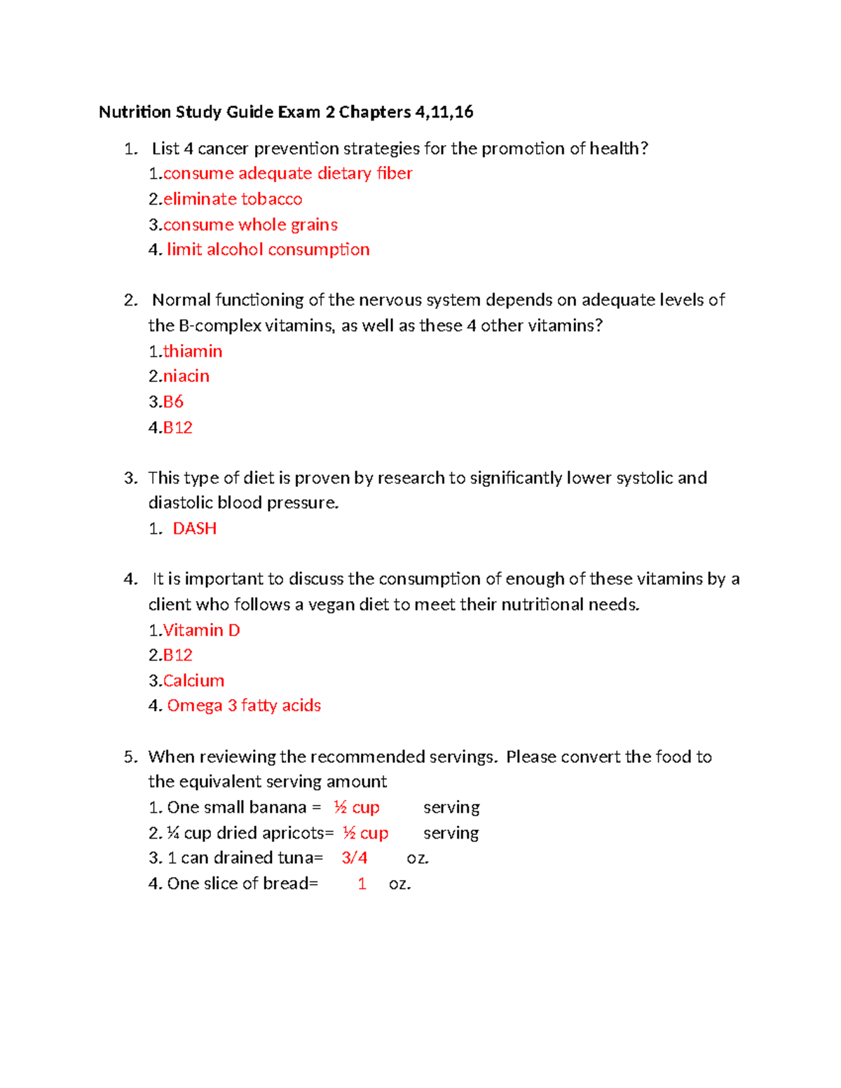 Nutrition Study Guide for Exam 2 (Chapters 4 & 11) JLD - Studocu