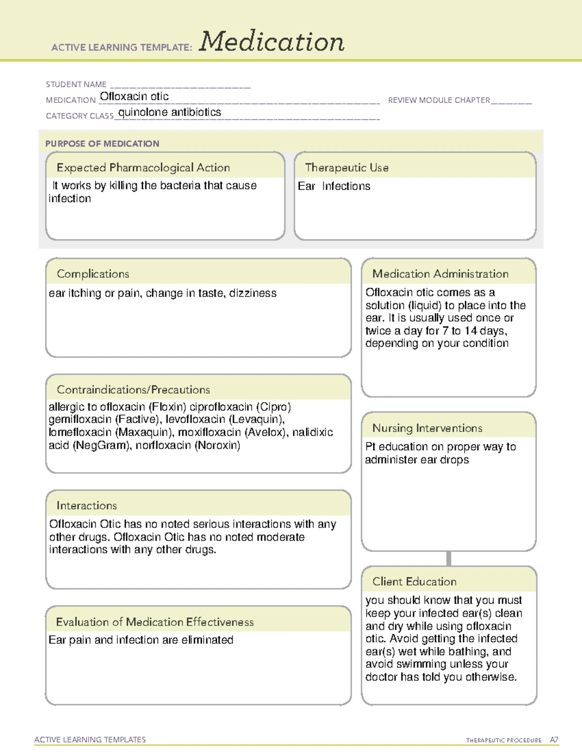 ATI Meds Template: Active Learning for Therapeutic Procedures - Studocu