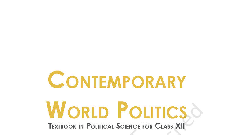 Contemporary World Politics: NCERT Class XII Political Science Prelims ...