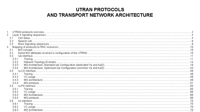 UTRAN Protocols Overview and Transport Network Architecture (PA5) - Studocu