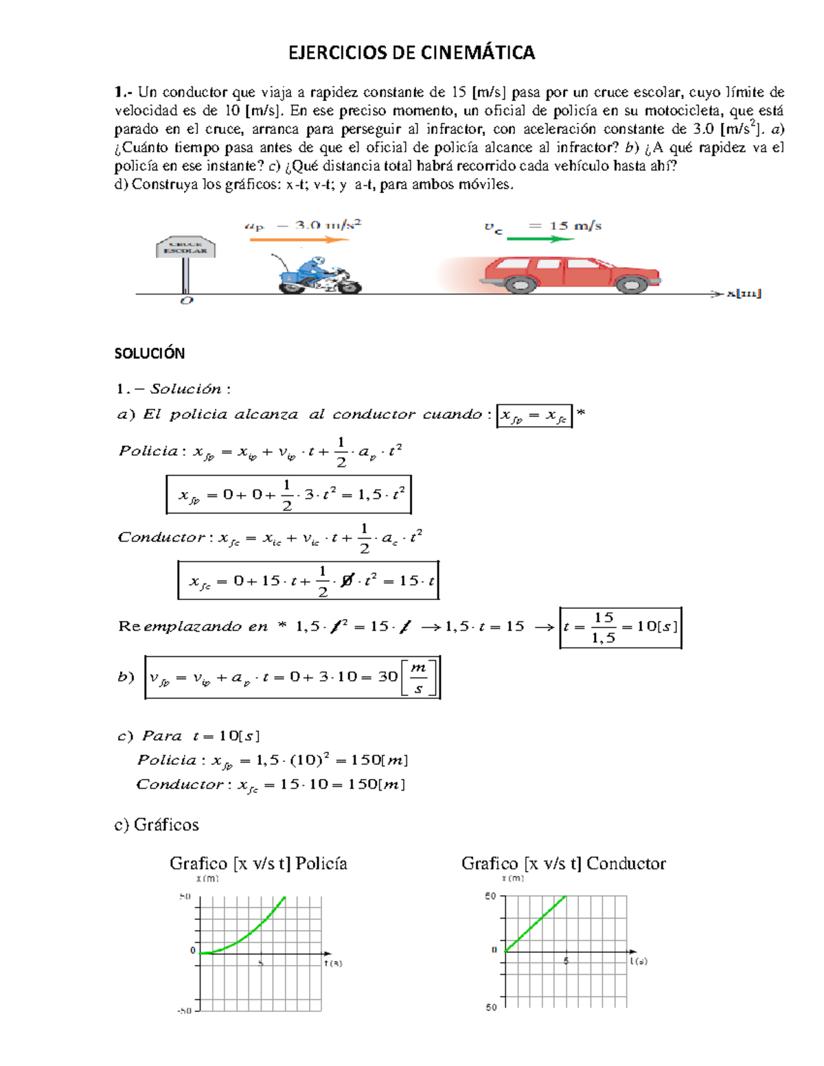 Ejercicios Resueltos de Cinemática - Curso de Física 1 - Studocu