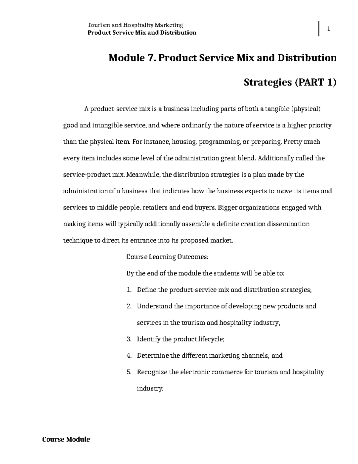 W9 - Module 007: Product-Service Mix & Distribution Strategies Part 1 ...