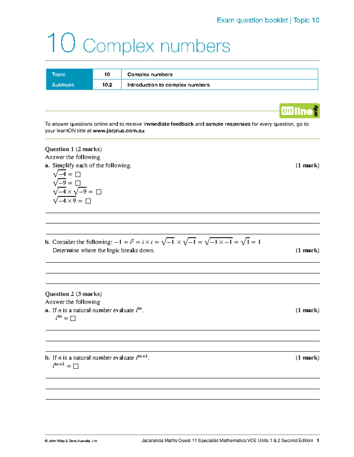 Specialist Math QCE Past Paper 2024: Technology-Free Exam - Studocu