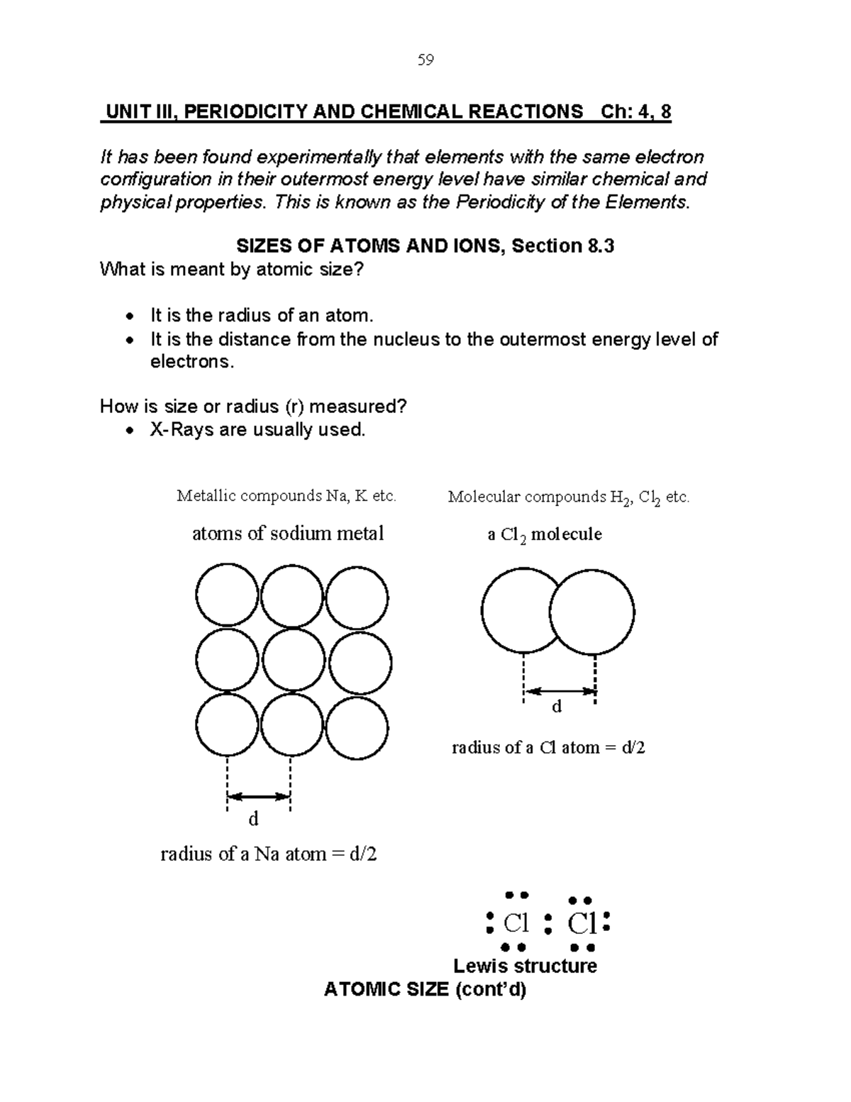 SN1 UNIT III A-25: Periodicity & Chemical Reactions (Ch. 4, 8) - Studocu