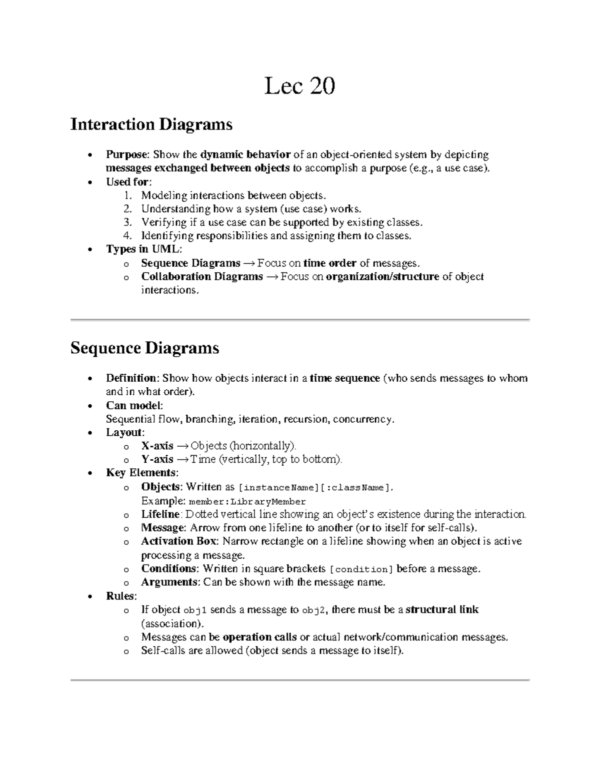 Cs504 Lecture Notes: Interaction Diagrams and Software Architecture ...