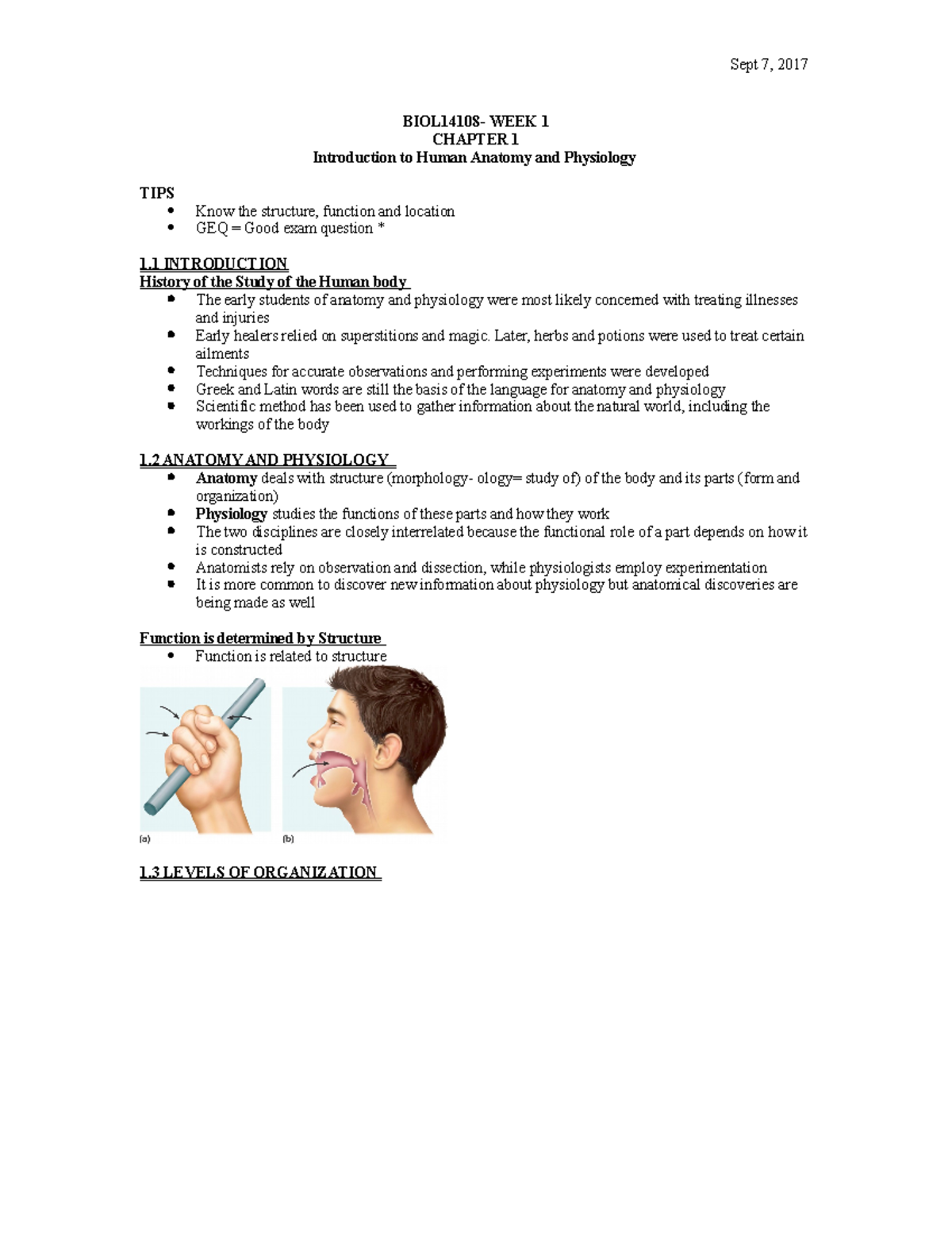 BIOL14108- WEEK 1 - Lecture notes 1 - BIOL14108- WEEK 1 CHAPTER 1 ...