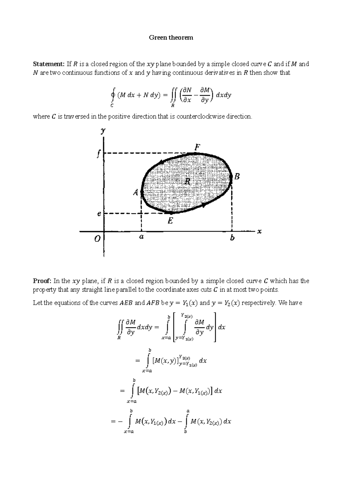 MAH Sir - Lecture-013: Understanding Green's Theorem - Studocu
