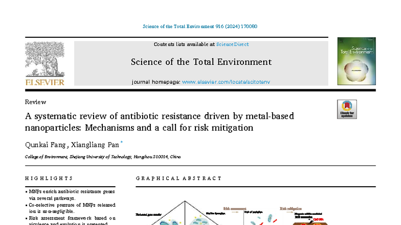 A Systematic Review of MNPs and Antibiotic Resistance: Risk Assessment ...