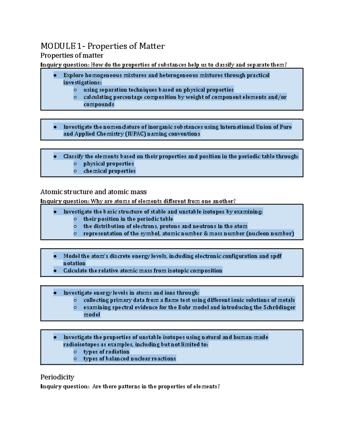 Year 11 Chemistry Notes: Properties of Matter and Chemical Reactions ...