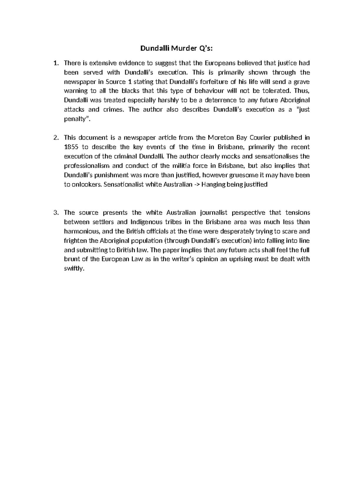 Dundalli Source 1 Q's MH 2022 T2 - Dundalli Murder Q’s: 1. There is ...