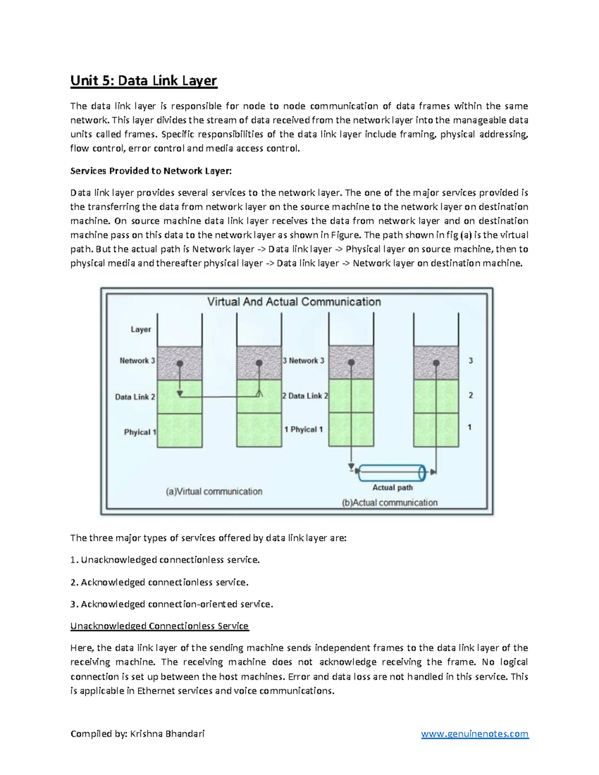 Unit 5 Data link layer - COMPUTER NETWORK NOTES - Unit 5: Data Link ...