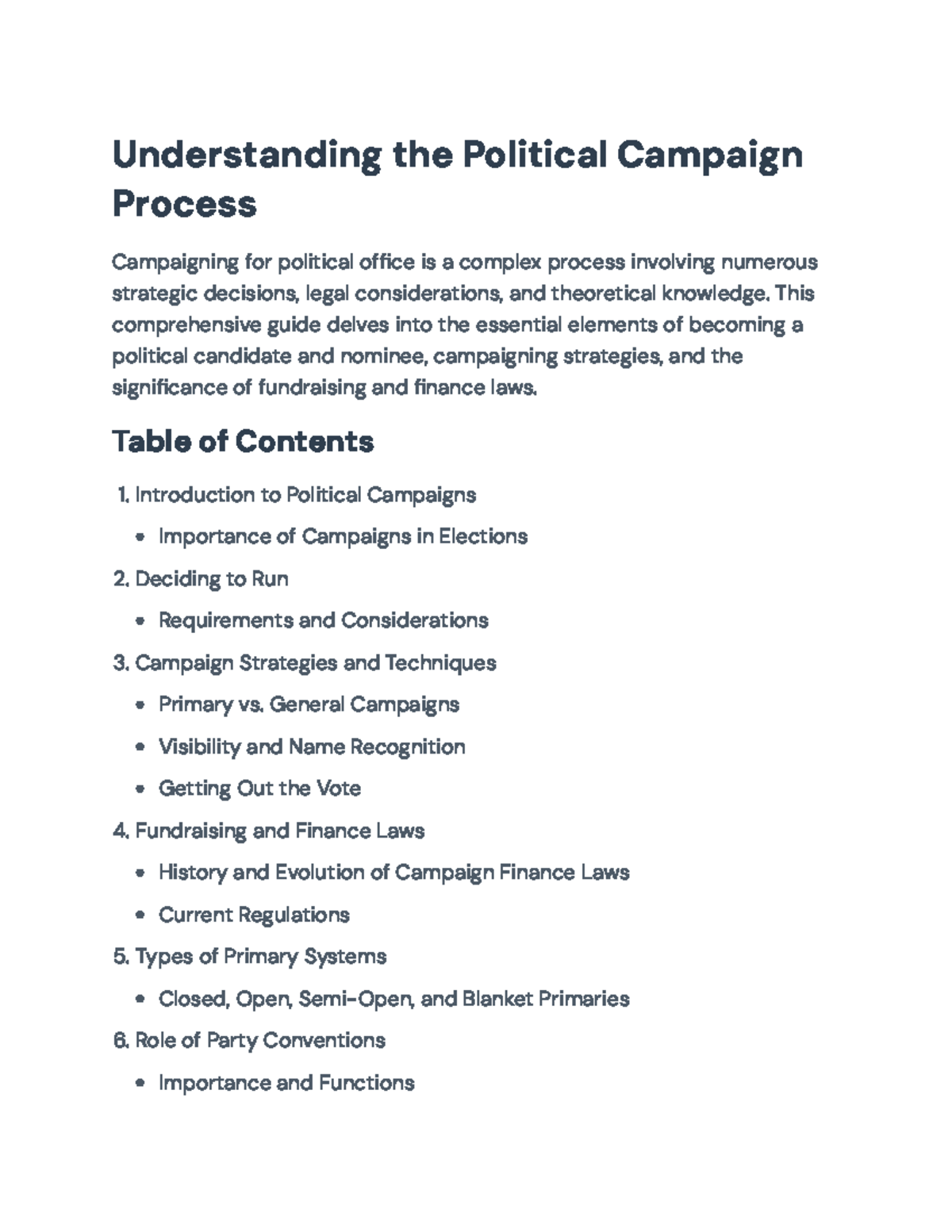 Understanding the Political Campaign Process: Strategies and Laws ...