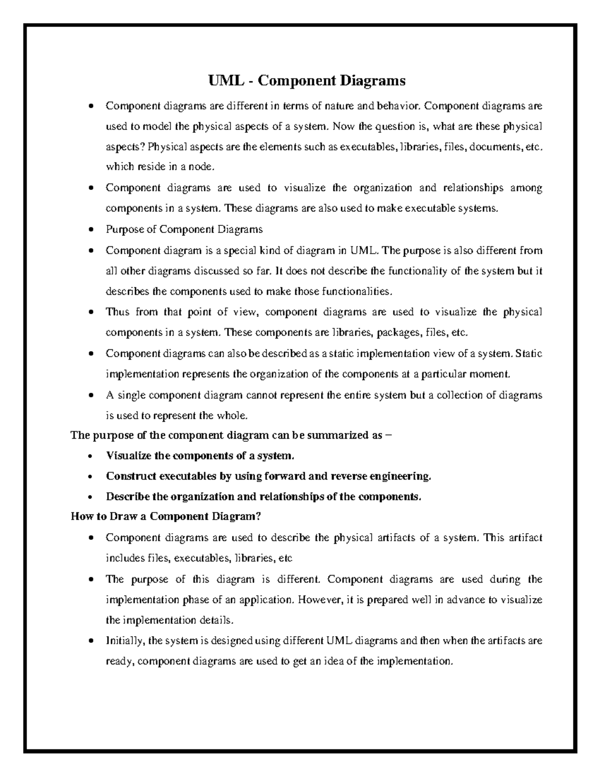 UML Component & Deployment Diagrams Overview - CS101 Lecture Notes ...