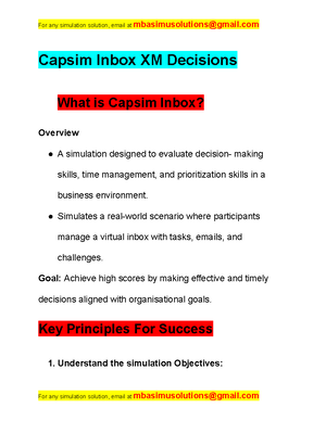 Capsim Capstone 2.0 Round 1 Strategy & Answers Analysis - Studocu