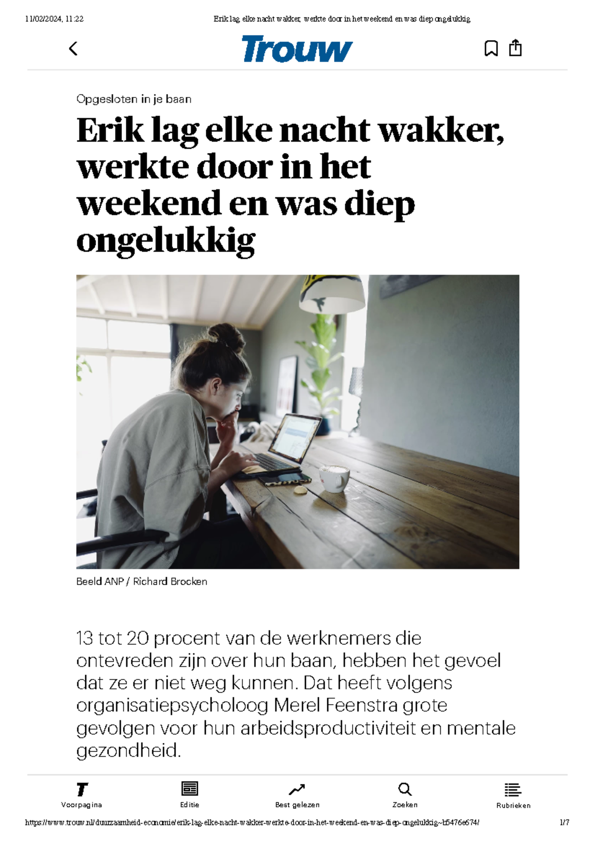 Erik's Opgelost Gevoel in de Baan: Werkdruk en Ontevredenheid - Studeersnel