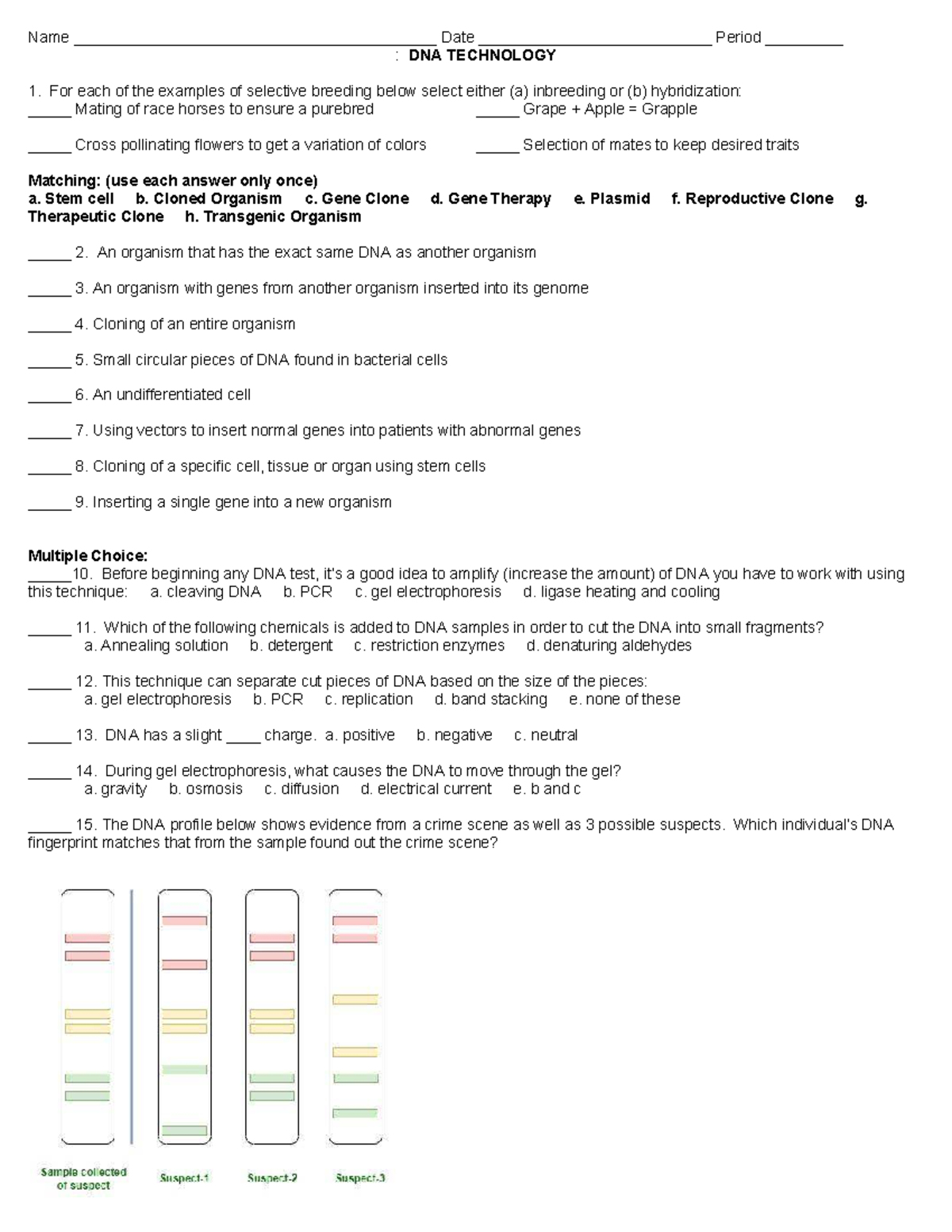 Genetic Tech Study Guide: DNA Technology Overview (Course Code) - Studocu