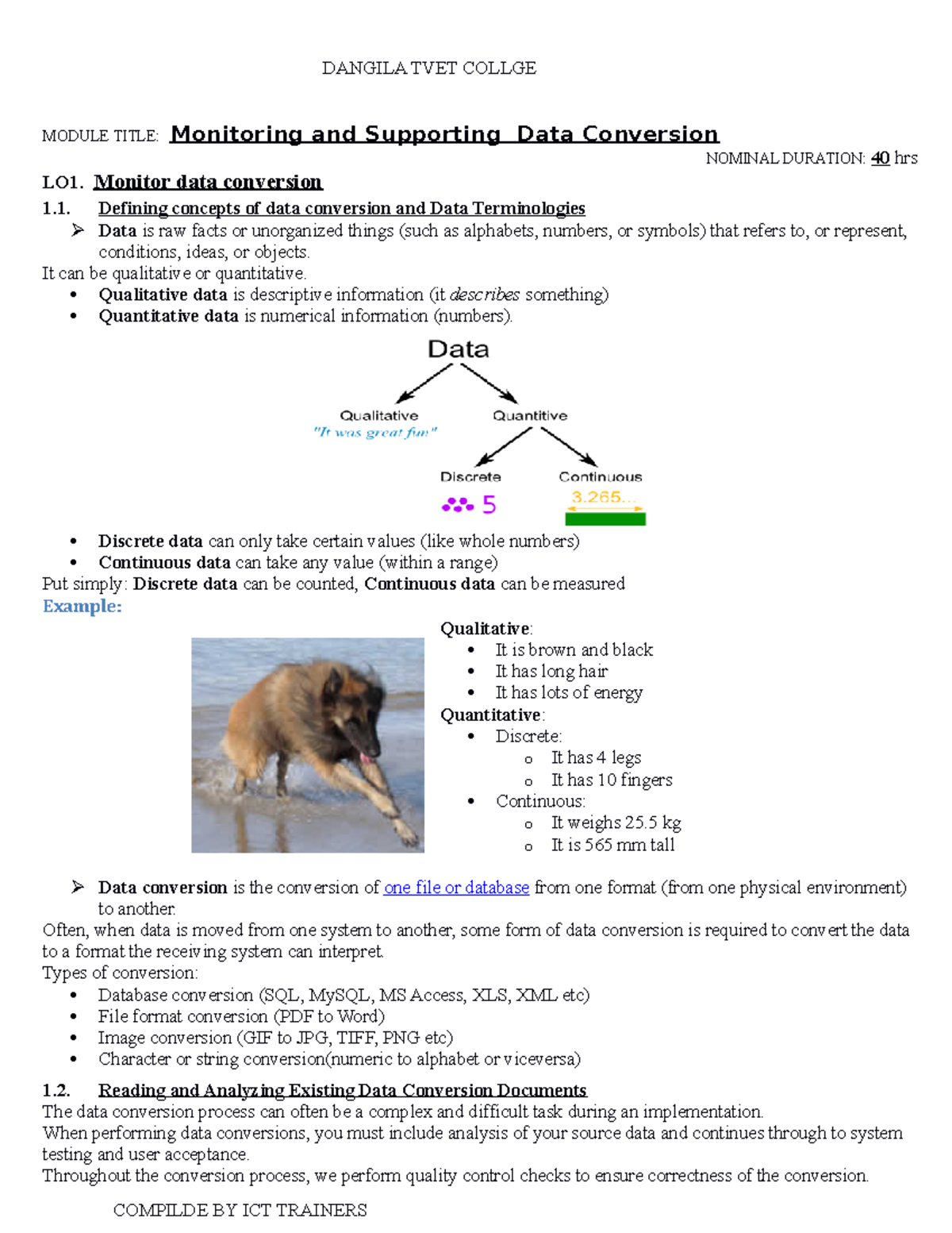 04 Monitoring and Supporting Data Conversion - MODULE TITLE: Monitoring ...