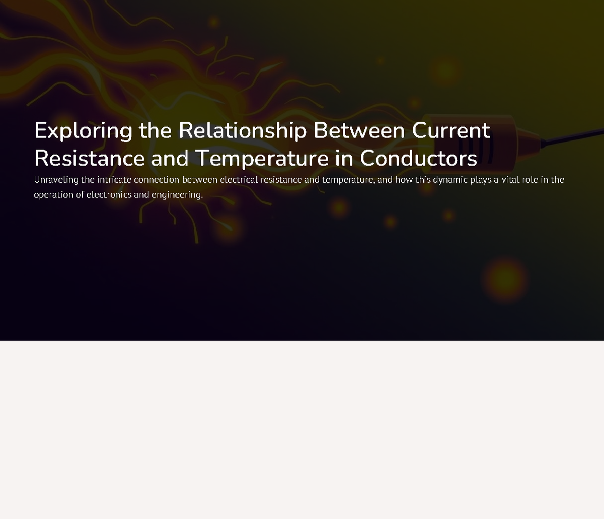 Exploring the Relationship Between Current Resistance & Temperature in ...