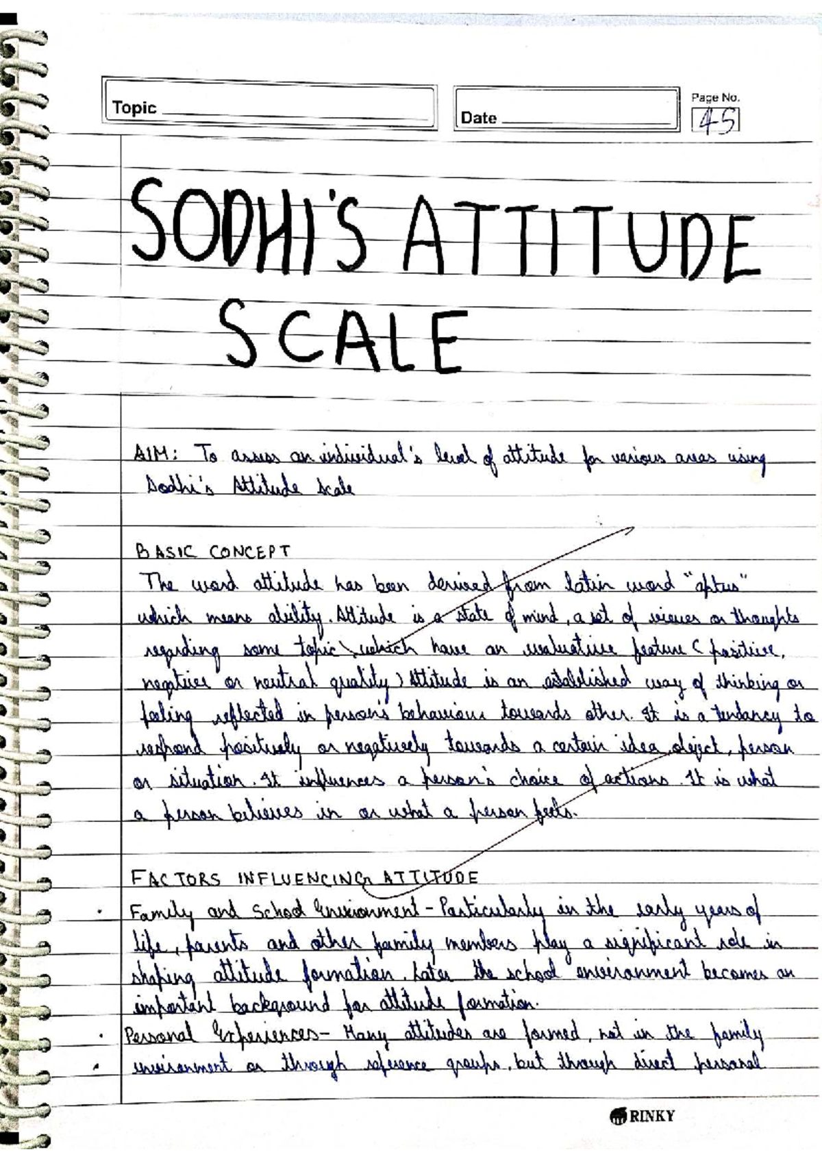 SAS 45-50: Attitude Scale Assessment and Analysis - Studocu