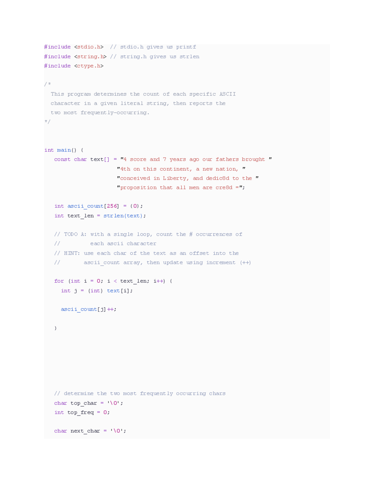 Count 3 - Simari - #include // stdio gives us printf #include // string - Studocu