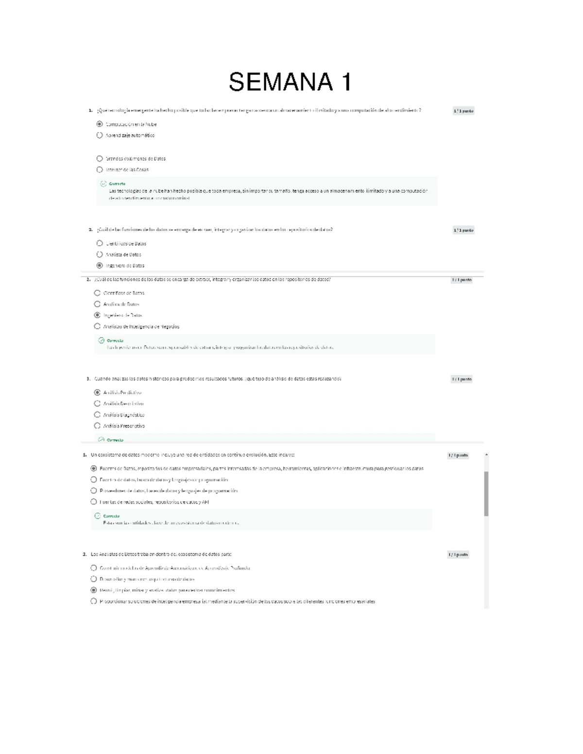 Examen de Excel - Semana 1 (2023) - Preguntas y Respuestas - Studocu