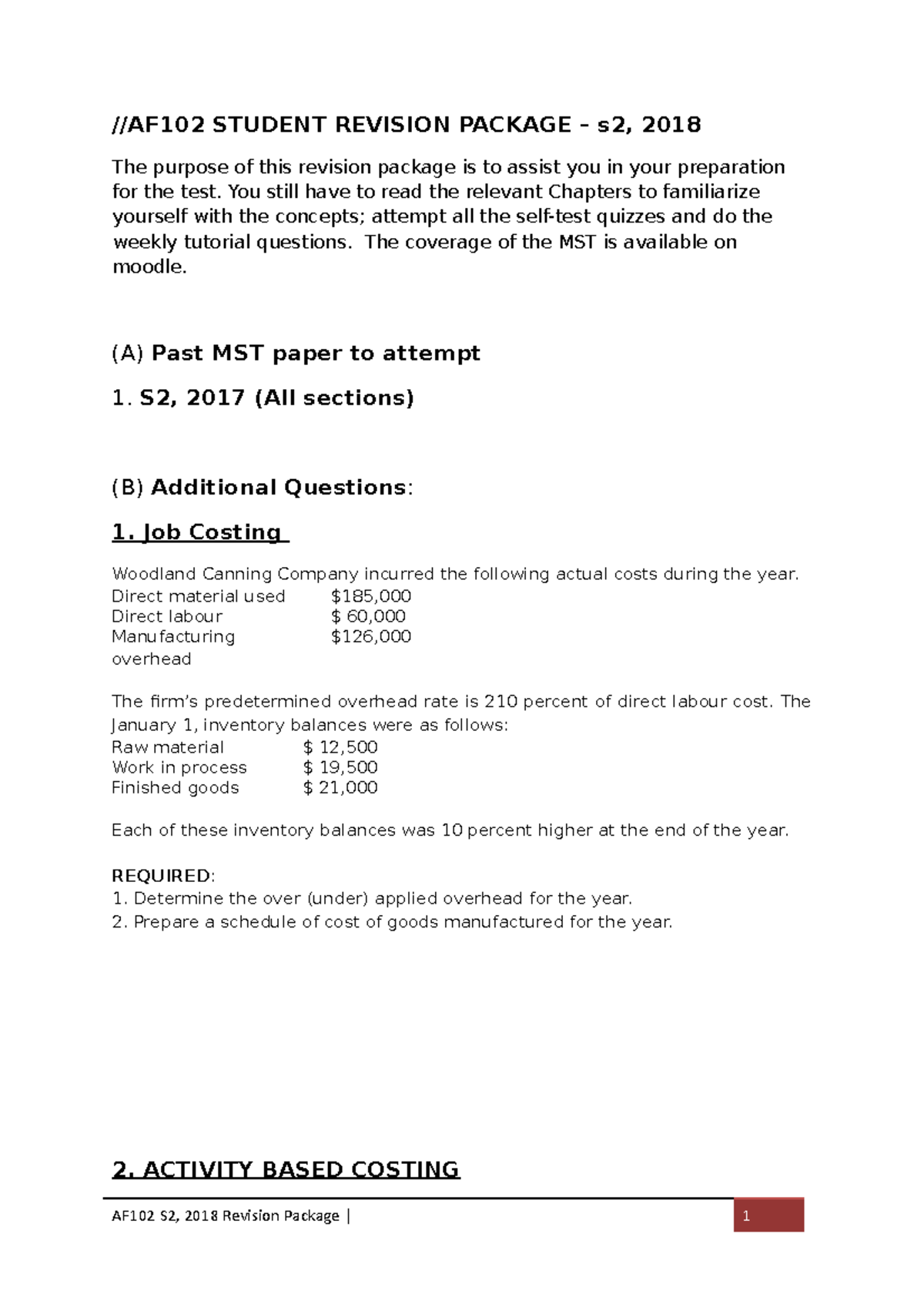 AF102 Revision Package - //AF102 STUDENT REVISION PACKAGE – s2, 2018 ...
