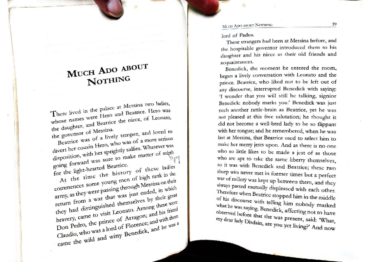 MUCH ADO ABOUT NOTHING: Analysis of Key Characters and Themes - Studocu